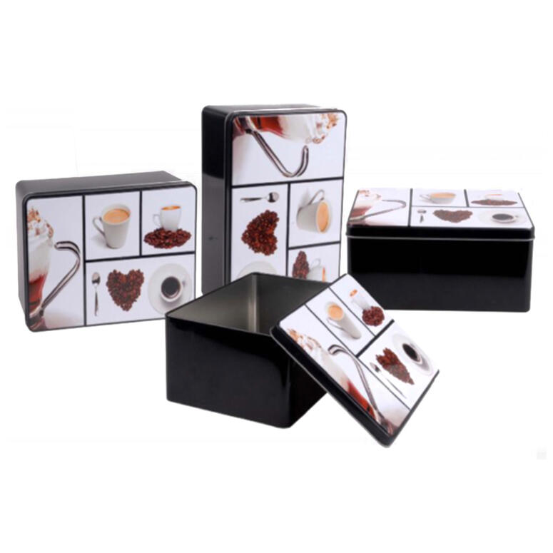 CAJA METÁLICA DECORATIVA COFFE DESIGN – Manescasa | Lo mejor para tu hogar